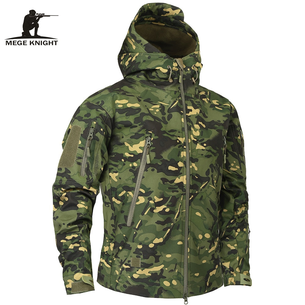 Mege Brand Clothing Autumn Men's Military Camouflage Fleece Jacket Arm ...